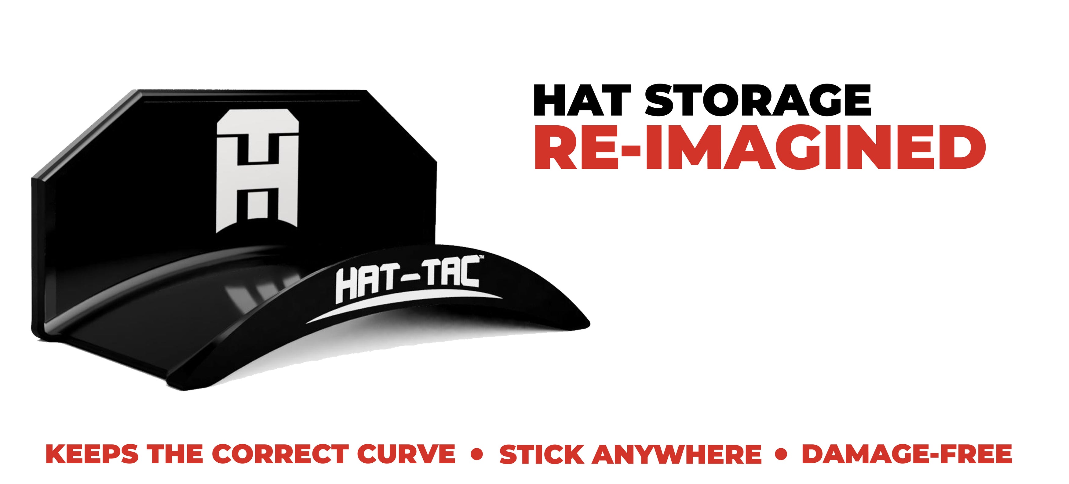 Premium Hat & Cap Wall Hanger Organizer Display Hook | HAT-TAC